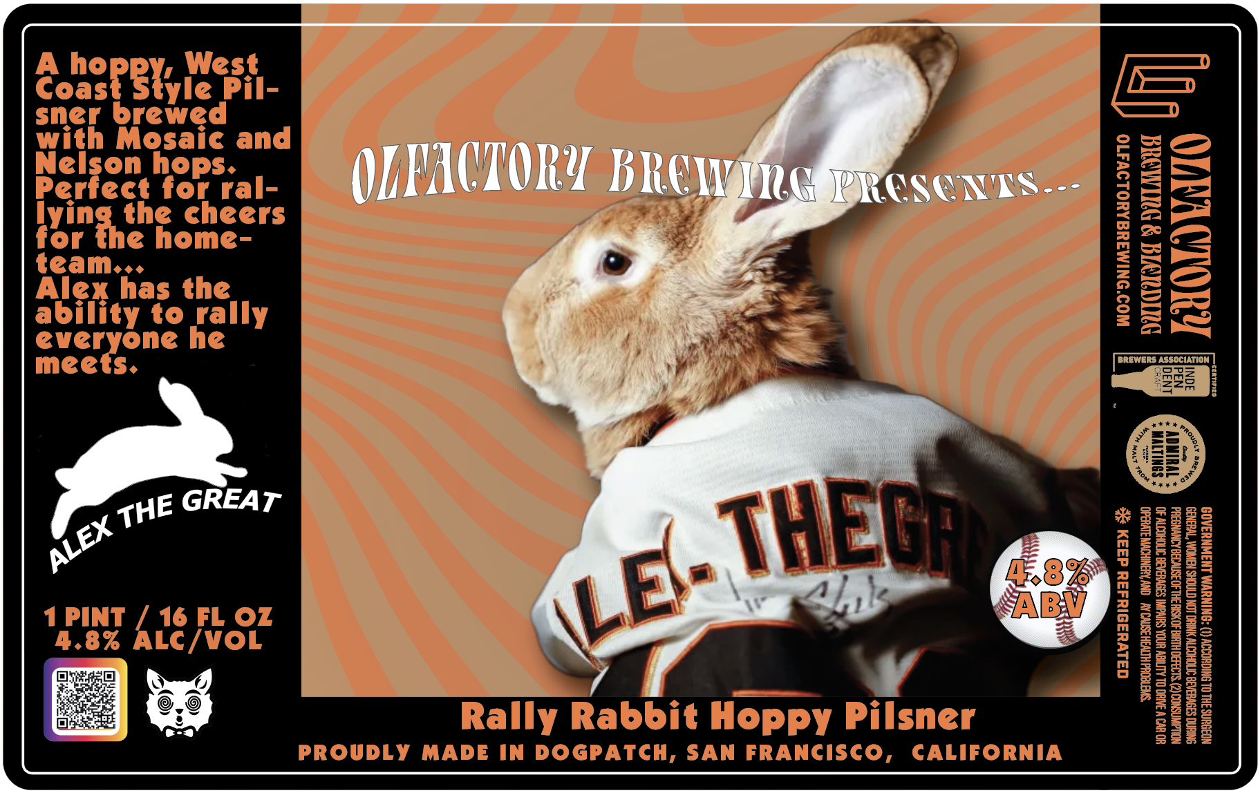 Rally Rabbit - West Coast Pilsner 4.8% - 4-PACK | Olfactory Brewing